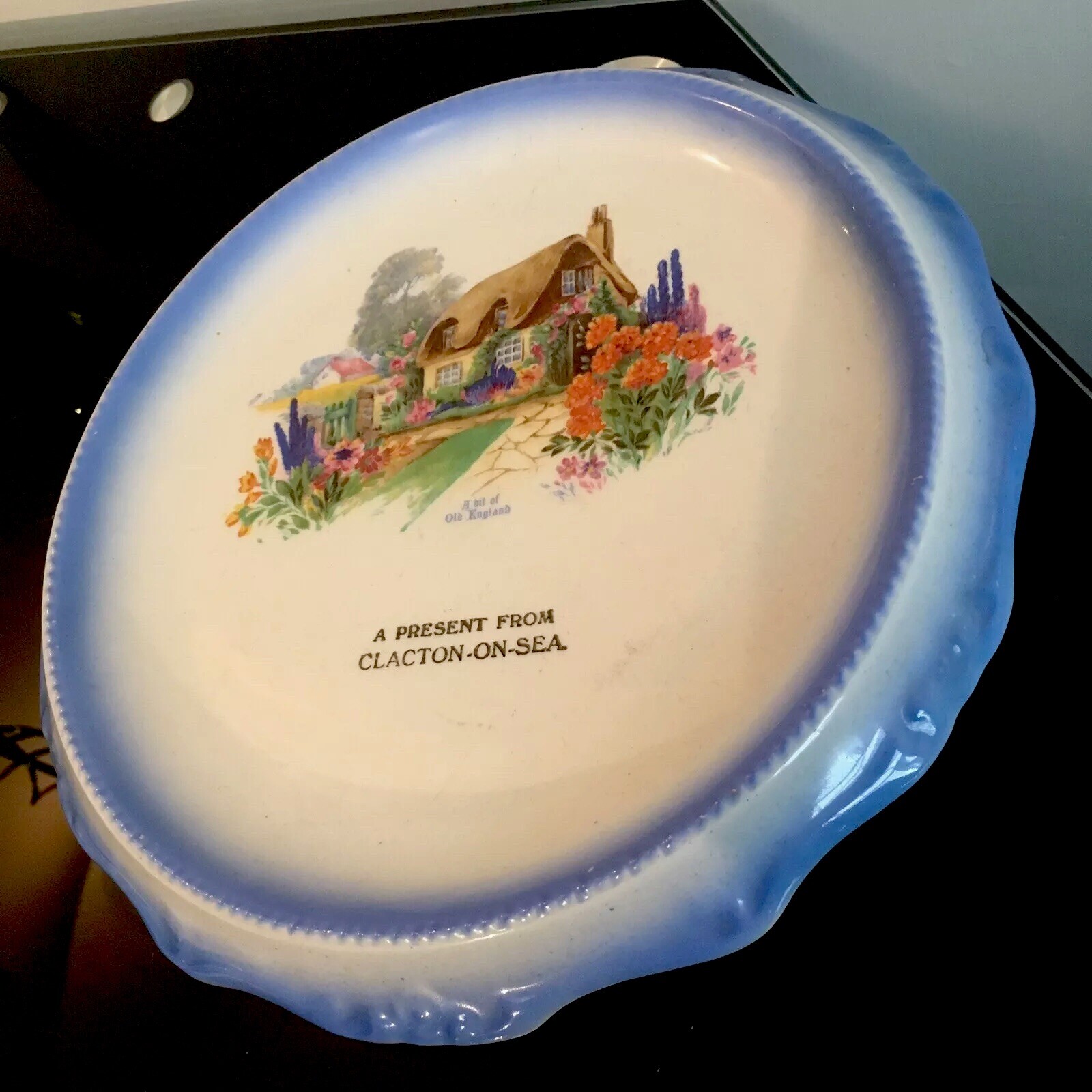 Antique A Present From CLACTON ON SEA Pottery Bread Plate A Bit Of Old ...