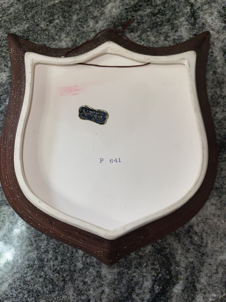 Vtg Norcrest Plaque Apology Ceramic P641 Hanging Shield Japan 7.5" Wall ...