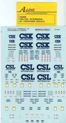 A-Line Decals HO 1/87 CSX CSL Intermodal 48' Container Semi Trailer ...