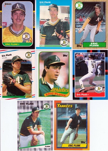 20 + ERIC PLUNK different card lot 1987 - 1995 A's Yankees Indians | eBay