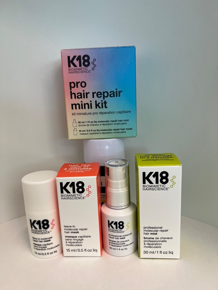 K18 Pro hair repair mini kit Molecular Repair Hair Mist + Repair Hair ...