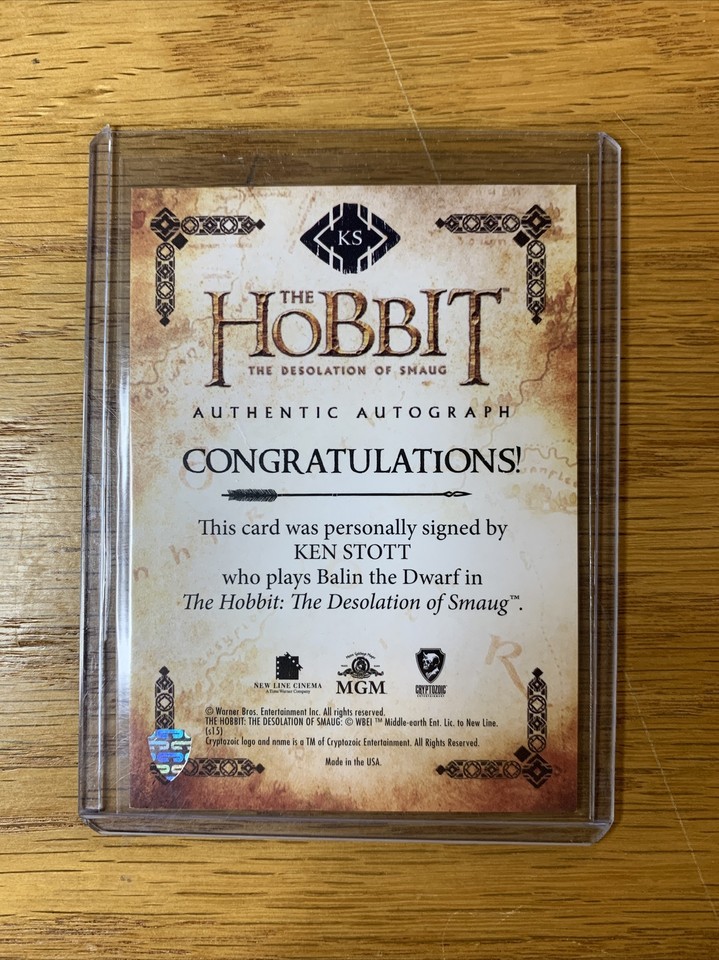 THE HOBBIT: Smaug Movie Autograph Card Ken Stott as Balin #KS ...
