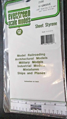 Evergreen Scale Models #2100 V GROOVE STYRENE SIDING, .100" - More ...