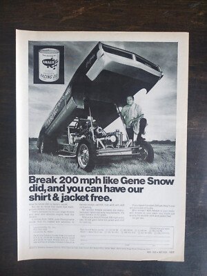 Vintage 1969 Aalie Racing Oil Gene Snow Full Page Original Ad 1223 | eBay