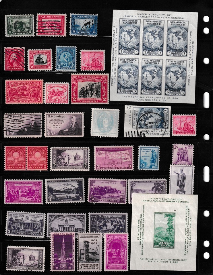 US stamp collection lot 2 pages of stamps from old classic album | eBay