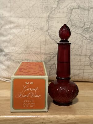 Vintage Avon Red Garnet Bud Vase-Occuri Cologne New | eBay