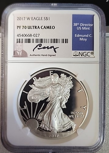 2017-W Silver Eagle NGC PF70 UC Ultra Cameo EDMUND C. Moy Signed 027 | eBay