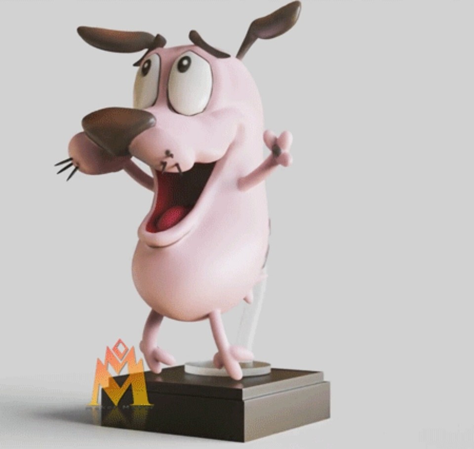 Courage the Cowardly Dog Figure 12K Abs Resin 3D Printed Collectible ...