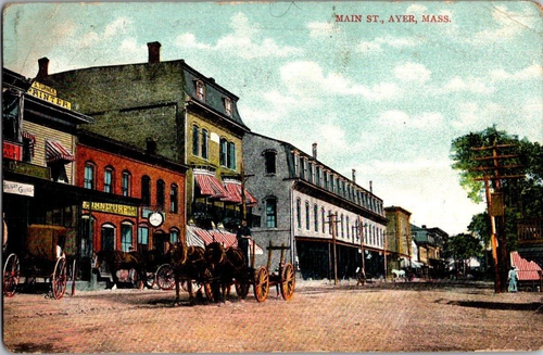 1908. AYER, MASS. MAIN STREET, S. TURNER PRINTER SHOP. POSTCARD DD15 | eBay