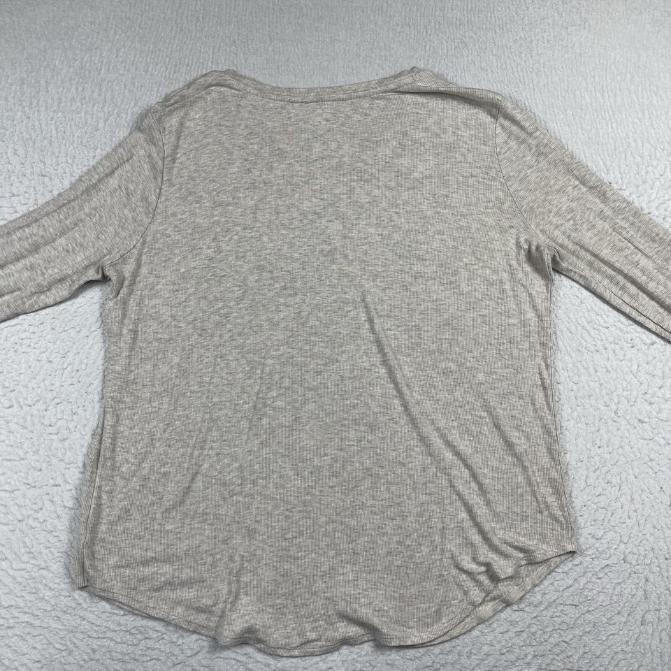 Athleta Shirt Womens Large Beige Revive Long Sleeve Gym Yoga Studio ...
