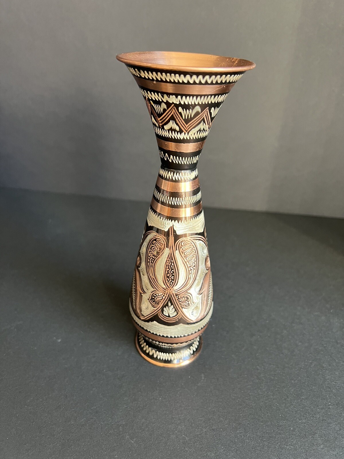Vintage Turkish Copper Erzincanlilar Vase. Hand Made In Turkey. Etched ...
