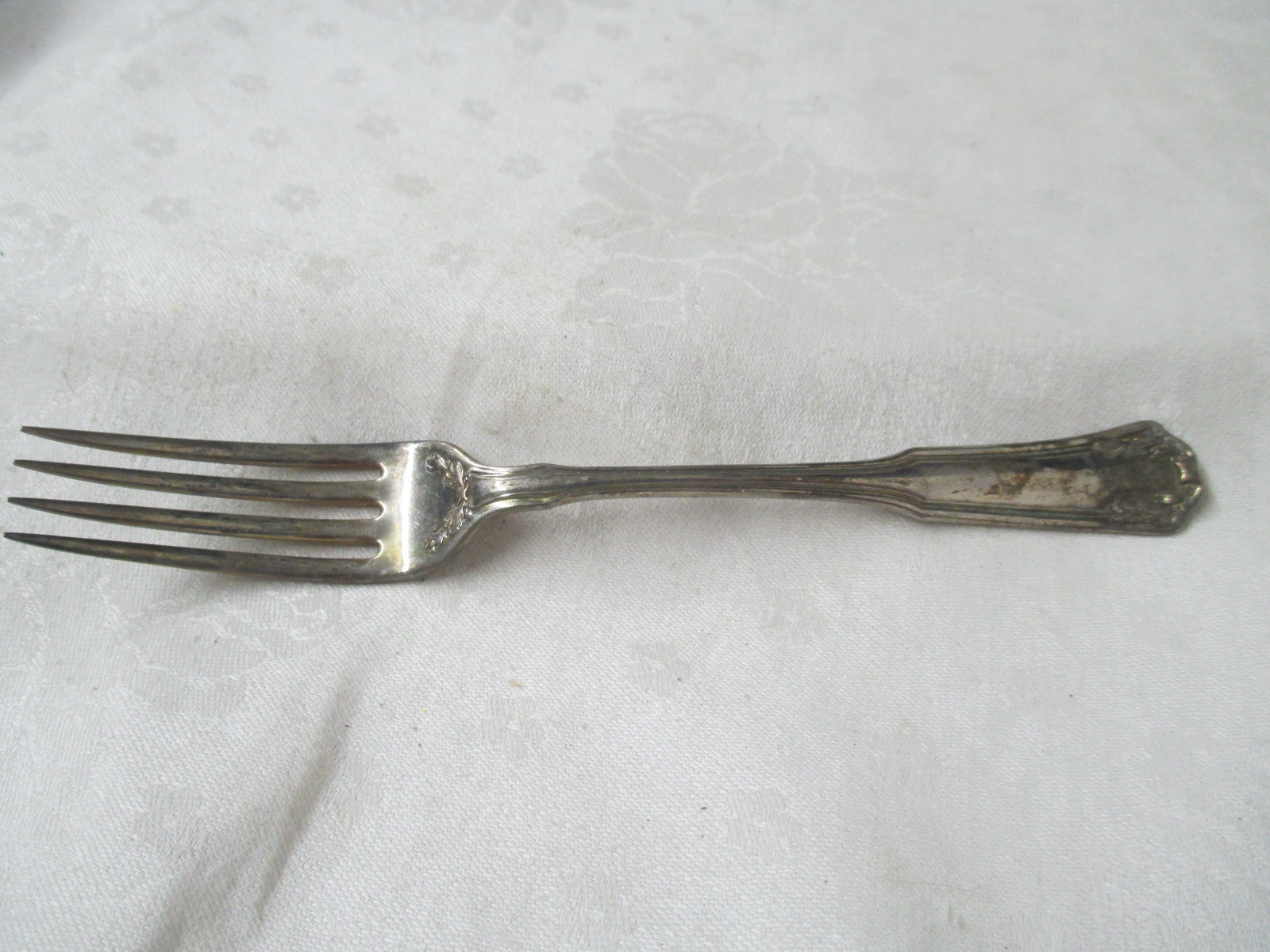 Antique 1835 R. Wallace triple Sectional Silver plate Fork Laurel 1910 ...