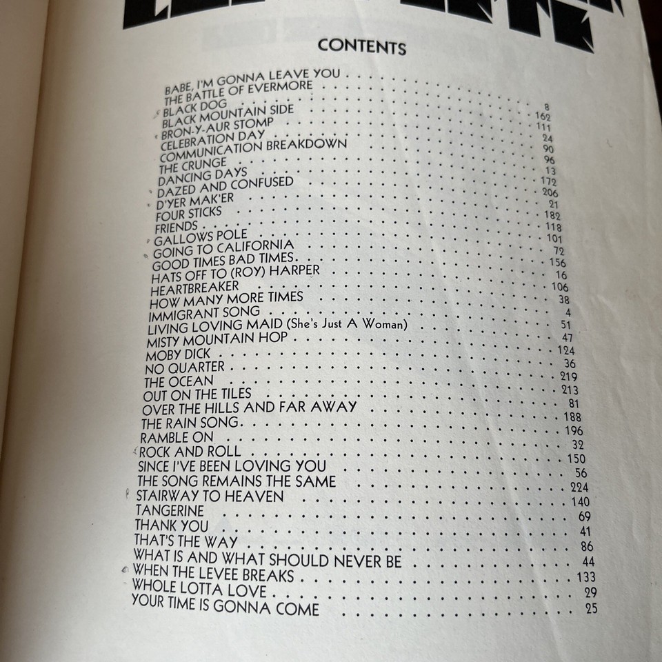 Led Zeppelin Complete Songbook Sheet Music SEE FULL LIST Whole Lotta ...
