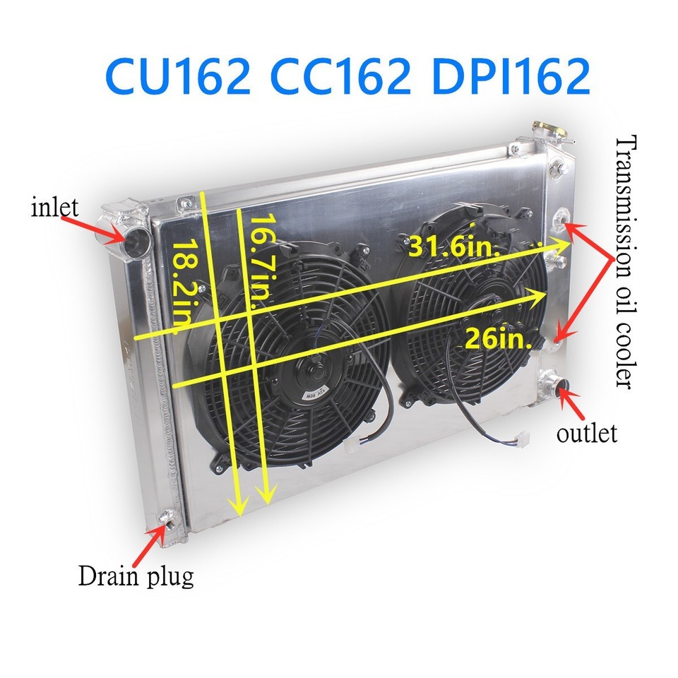 4-Row Radiator Shroud Fan For 1978-88 G-Body Monte Carlo El Camino ...
