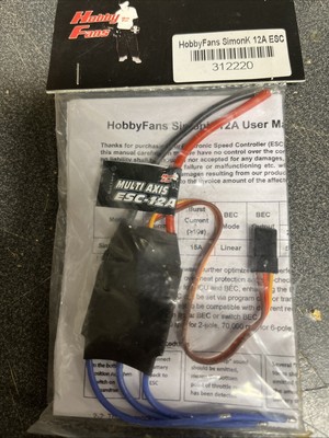 HobbyFans ESC-12A- BEC Brushless ESC, NIB | eBay
