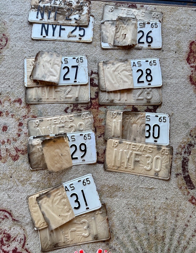 New, Unused Vintage 1965 Texas License Plate SETS | eBay