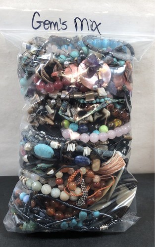 2lb. 6.7oz. Gemstone Fashion Jewelry Mix Lot - Pearls, Turquoise, Etc ...