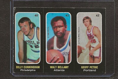 1971-72 Topps Trios Stickers NBA Cunningham, Bellamy, Petrie, VG-EX! | eBay