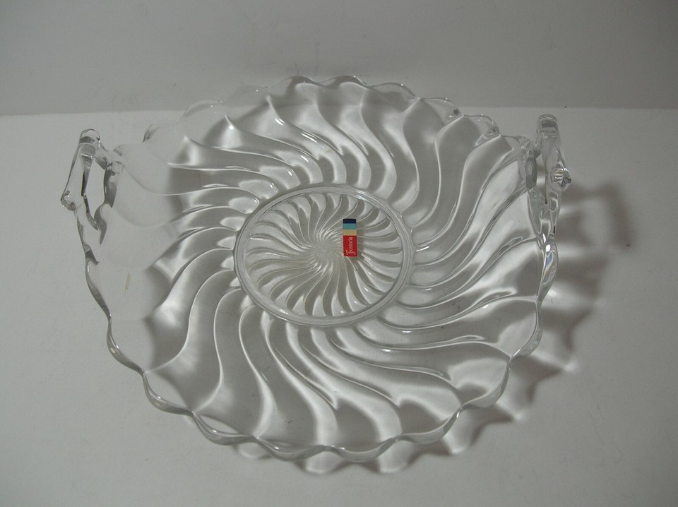 Vintage Fostoria Colony Glass Upturned Handles Serving Tray Platter ...