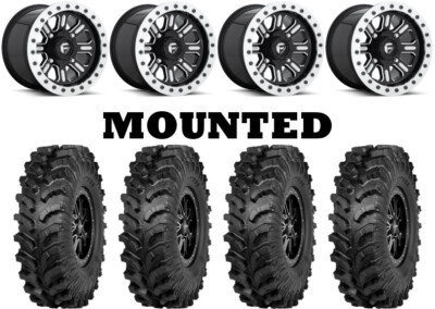 Kit 4 ITP MT911 Tires 32x10-15 on Fuel Hardline Beadlock Black D910 ...