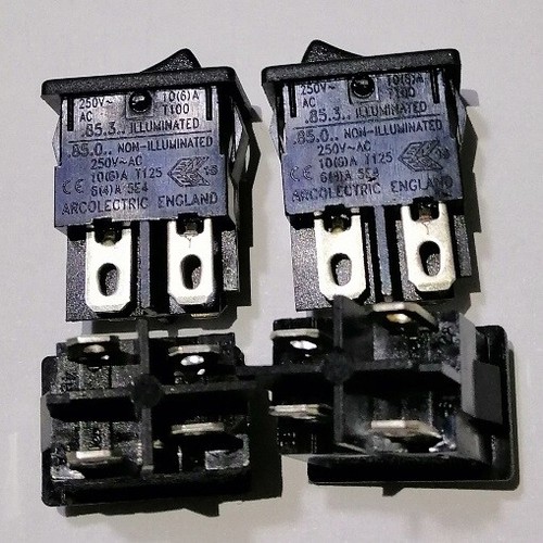 ARCOLECTRIC ENGLAND .85.3. .85.0.. 8550VB Power Rocker Switch 4 Pins 15A 250VAC， | eBay
