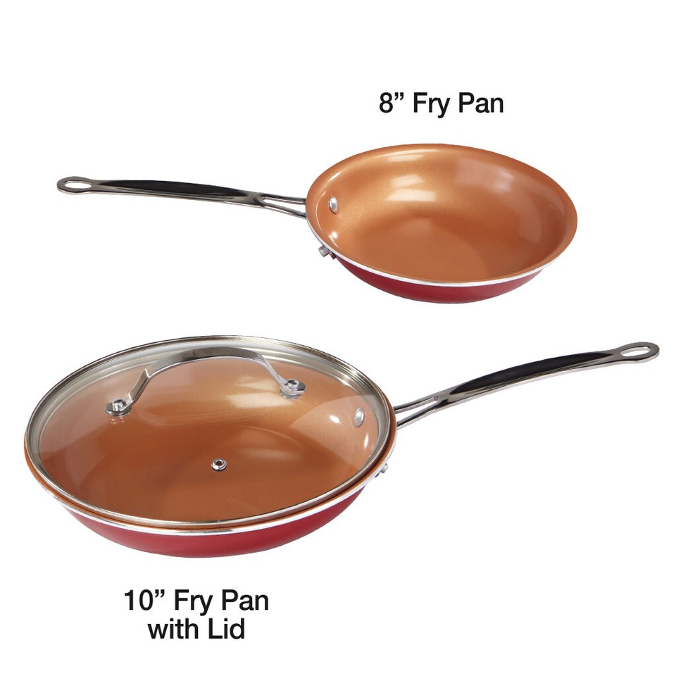 BulbHead (10824) Red Copper 10 PC Copper-Infused Ceramic Non-Stick ...