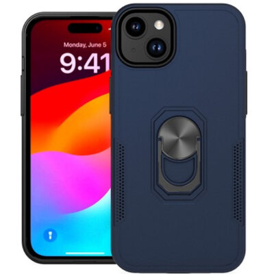 TUFF Hybrid Case with Ring Grip for iPhone 15 Plus - Navy Blue | eBay