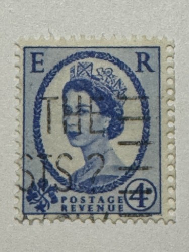 1965 Queen Elizabeth ER Postage Revenue 4D Stamp Rare White Blue ...
