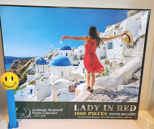 LADY IN RED Celbec 2020 Bookshelf Jigsaw Puzzle Complete No poster 1000 ...