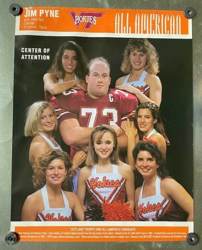 JIM PYNE-VIRGINIA TECH HOKIES-OUTLAND TROPHY CANDIDATE POSTER WITH ...