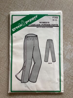 Green Pepper SEWING PATTERN F753 Women’s CASCADE POWDER PANTS Waist 23 ...