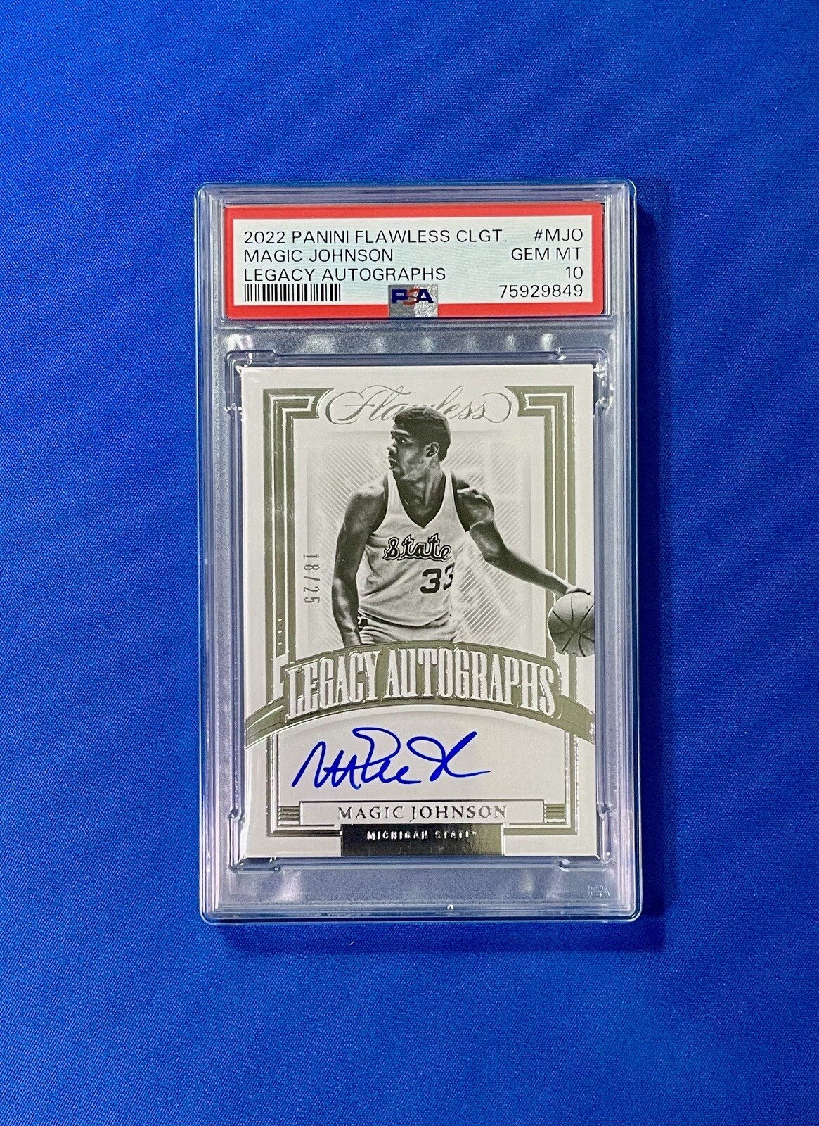 2022 Flawless Collegiate Magic Johnson Legacy Autographs /25 PSA GEM ...