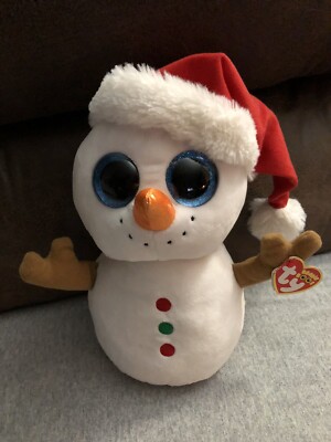 Ty Beanie Boo 9” Scoop the Snowman 2016 EUC w/ Creased Tag | eBay