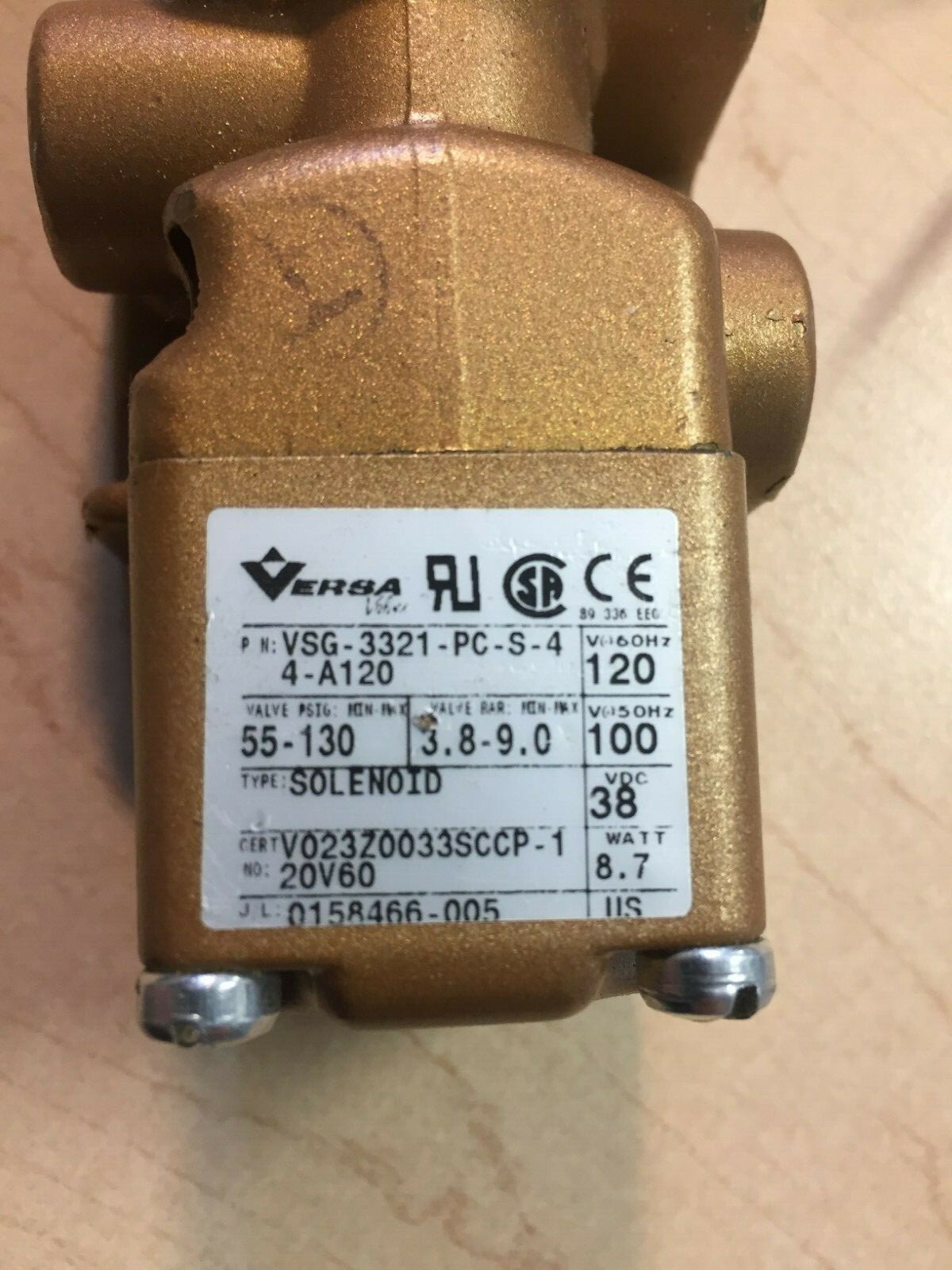 Versa Pneumatic 3-way Solenoid Valve (VSG-3321-PC-S-4-4-A120) | eBay