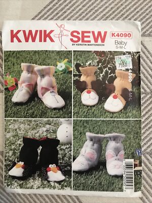 KWIK SEW PATTERN K4090 BOOTIES BABY SIZES SMALL MEDIUM LARGE UNCUT | eBay