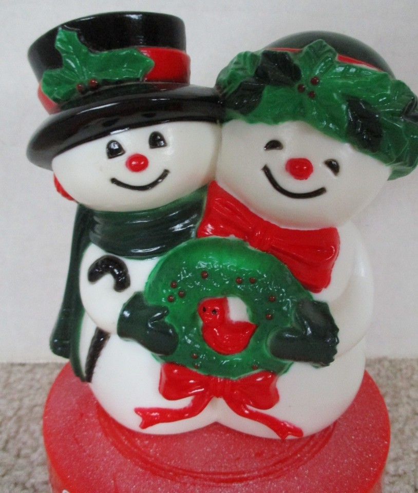 Vintage Merry Christmas 1981 Plastic Yuletide Musical Snowman Music Box ...