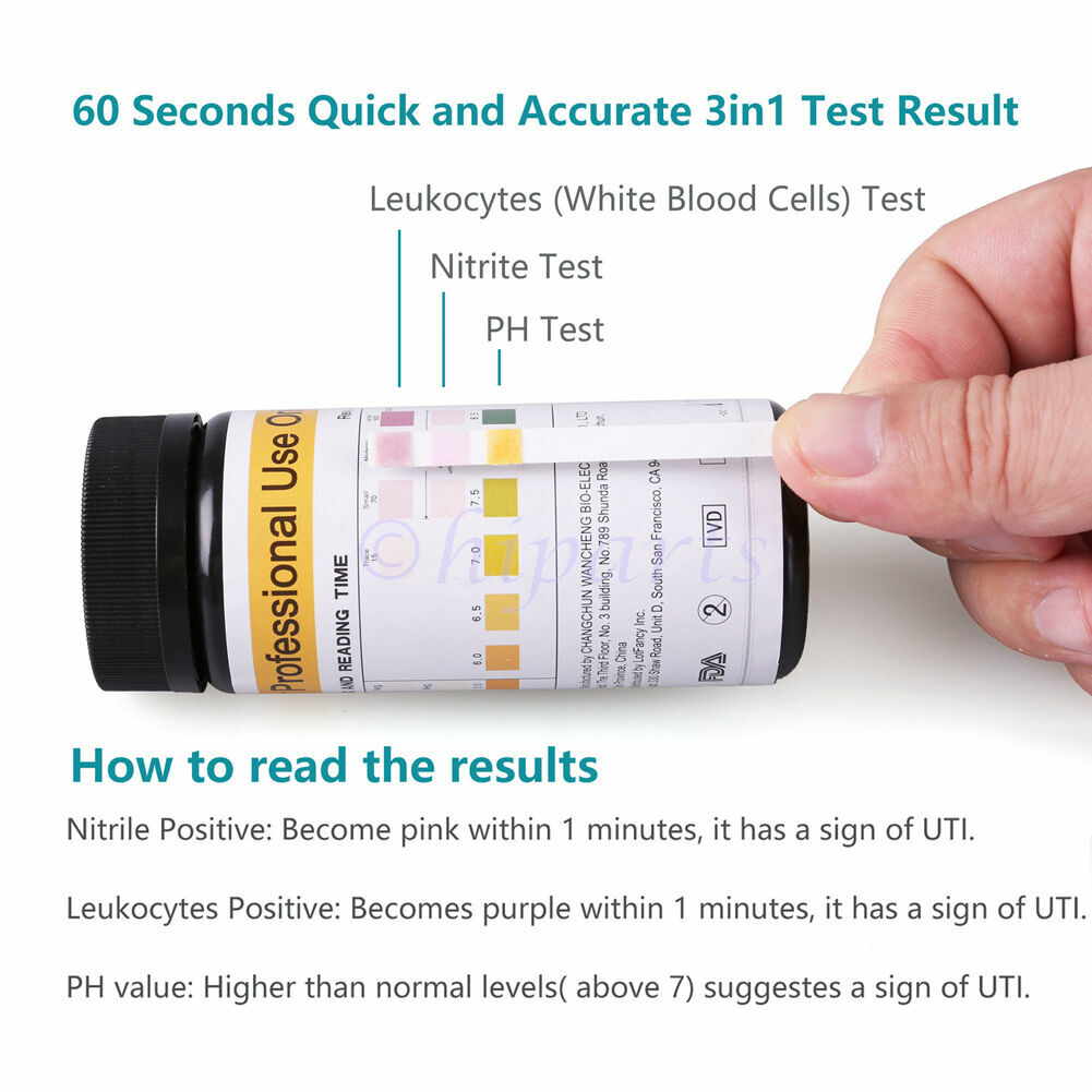 UTI Test Strips 3-in-1 Urinary Tract Infection for Leukocytes Nitrite ...