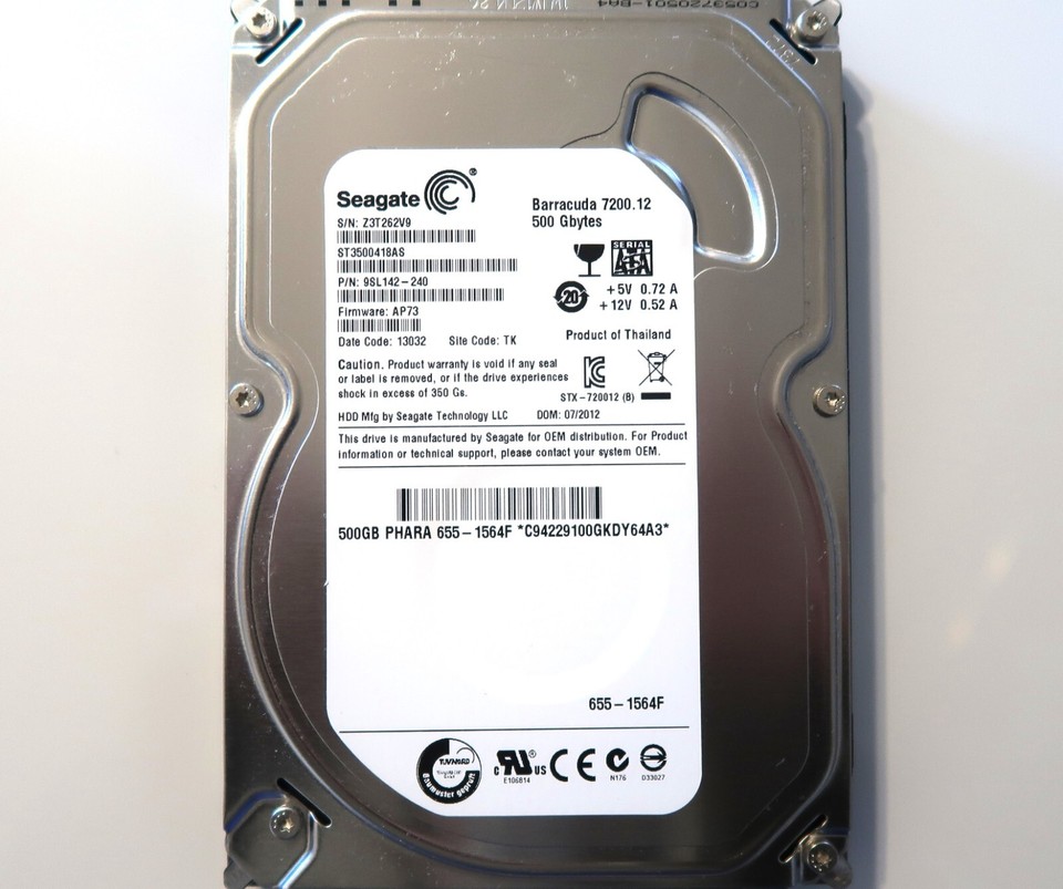 Seagate ST3500418AS 9SL142-240 AP73 TK (Z3T) Thailand 3.5" 500gb Sata ...