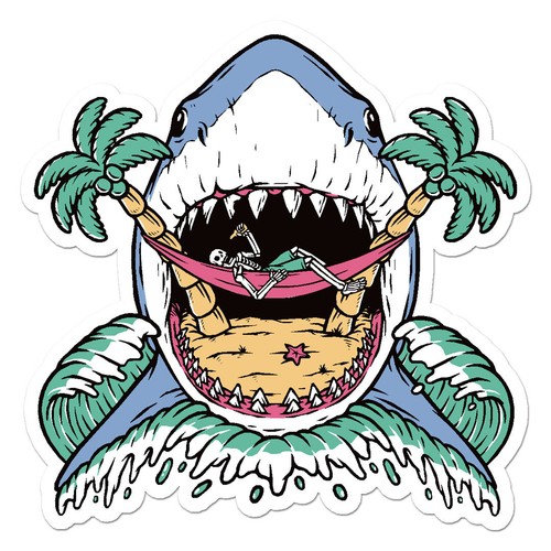 Shark Jaws Hammock Vinyl Decal Sticker - ebn9752 | eBay