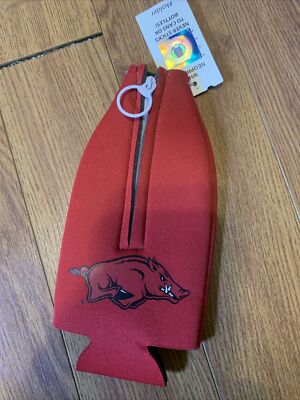 Arkansas Razorbacks Bottle Cooler 12oz Zip Up Koozie Jacket NCAA | eBay