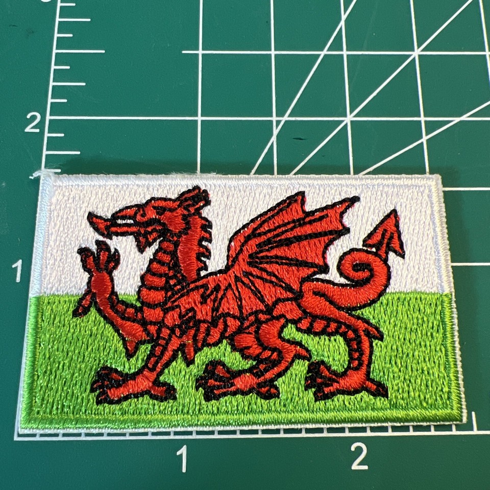 🔥Wales Welsh Flag Embroidered Patch Sew Iron On Red Dragon Cardiff ...