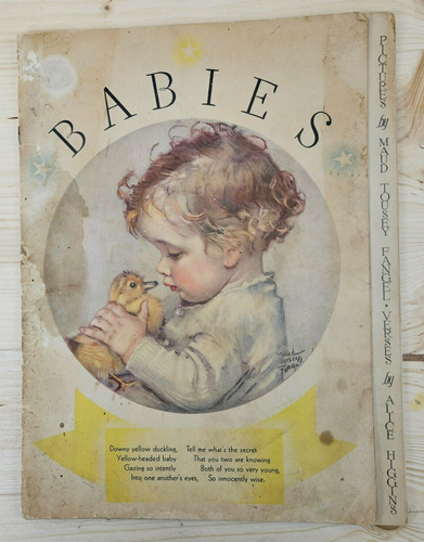 1933 Antique BABIES Book Whitman 16 Art Illustrations Maud Fangel Alice ...