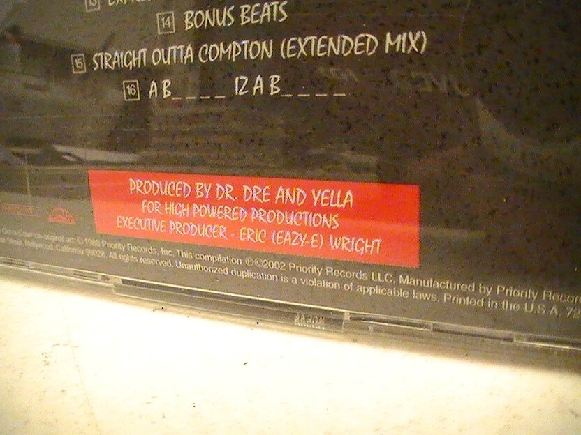 N.W.A Straight Outta Compton 1988 CD Remastered Bonus Ice Cube Eazy E ...
