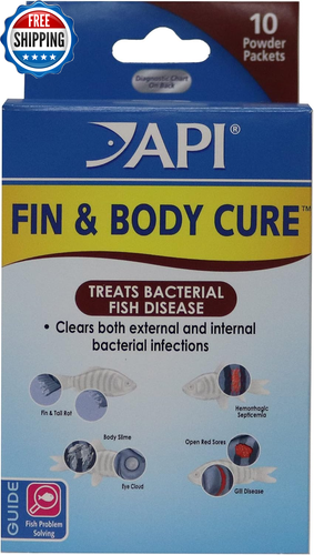 FIN & BODY CURE Freshwater Fish Powder Medication 10-Count Box | eBay