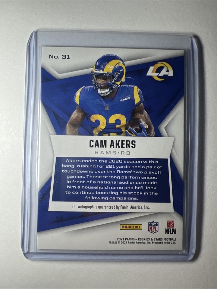 2021 Rookies and Stars Cam Akers True Blue #/25 Rookie Auto | eBay