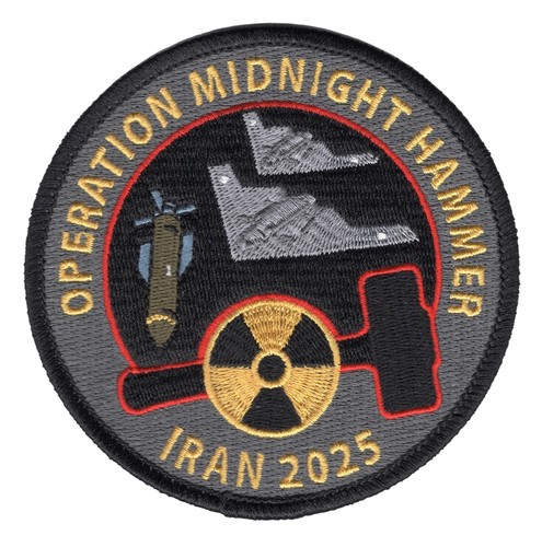 Operation Midnight Hammer Patch – Iron-On Morale Patch | B-2 Bomber ...