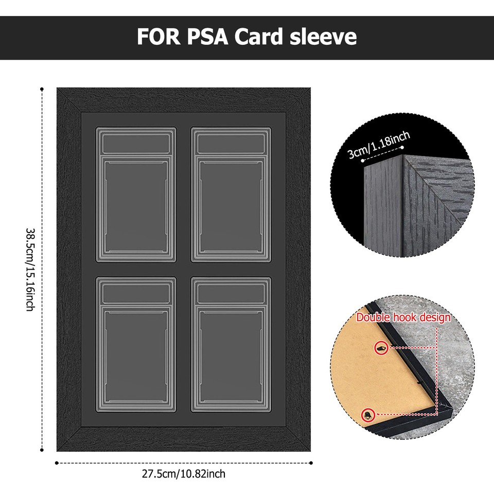 Trading Card Display Frame Wall Mount for PSA / Baseball Card Display 4 ...