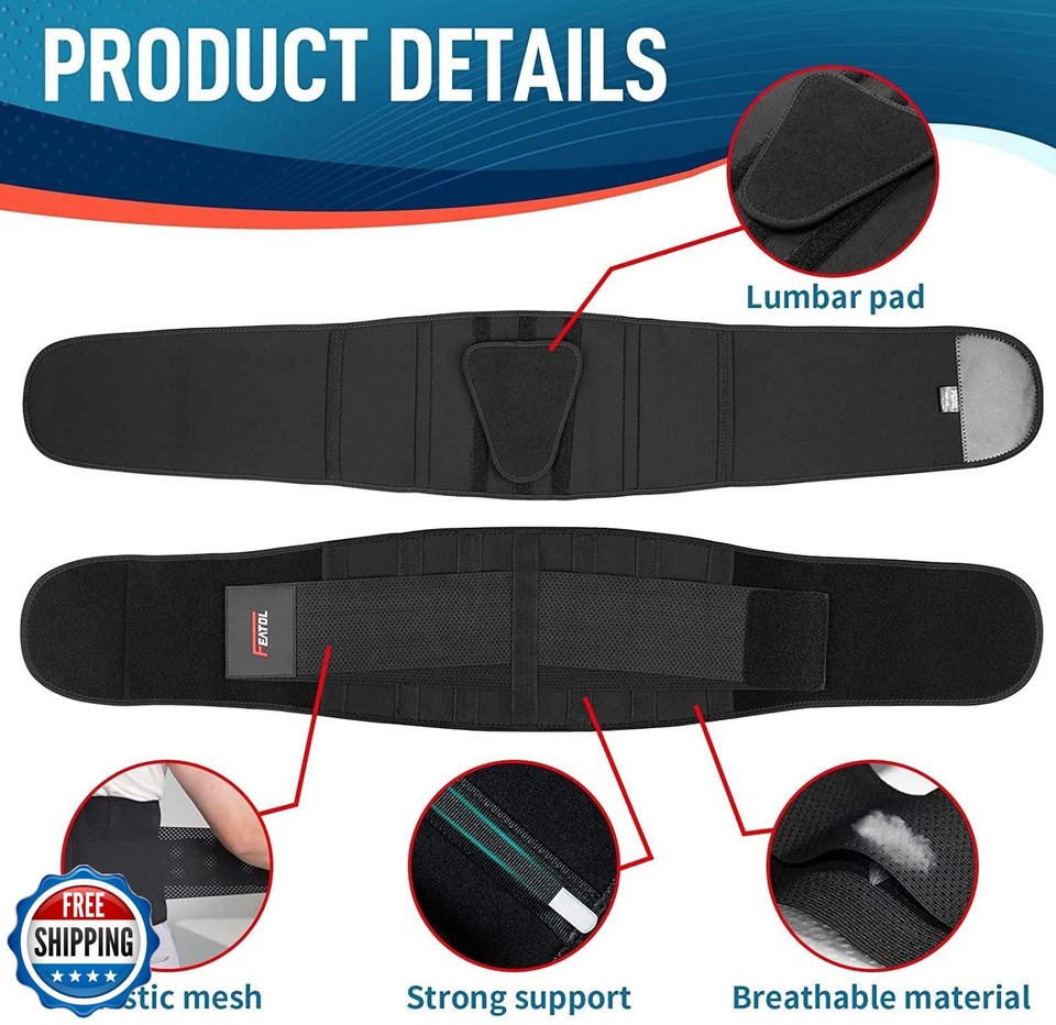 FEATOL Back Brace Support Belt-Lumbar Support Back Brace for Back Pain ...