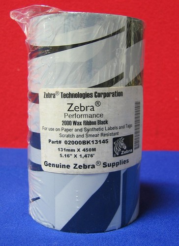 ZEBRA TECH CORP,02000BK13145,ZEBRA PERFORMANCE 2000 WAX RIBBON BLACK | eBay