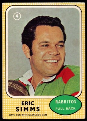 SCANLENS RUGBY LEAGUE CARDS 1970-4 ERIC SIMMS SOUTH SYDNEY | eBay